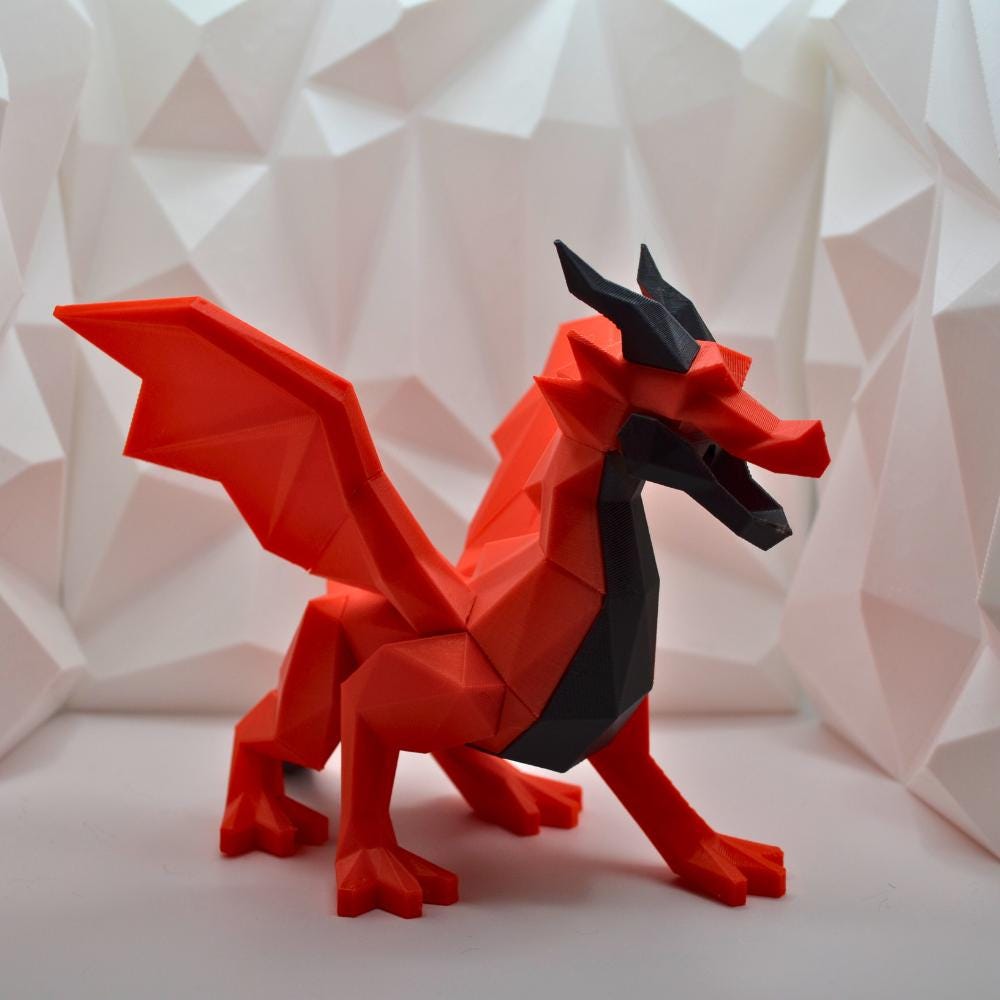 3D Printed Magnetic Dragon Puzzle: Low Poly Fantasy Decor - Etsy