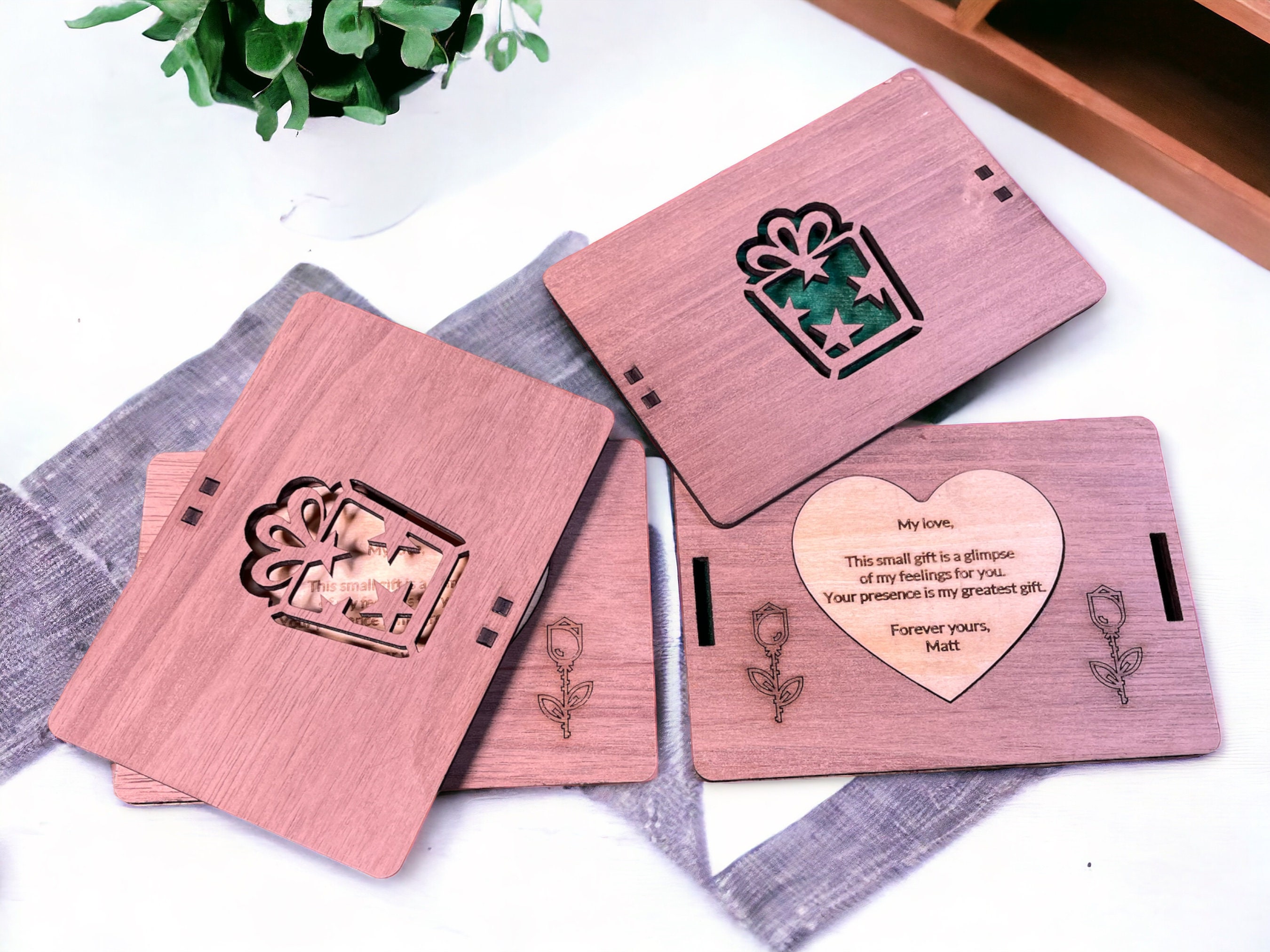 Gift Card Holder Laser Cut Files, Gift Card SVG, Christmas Card ...