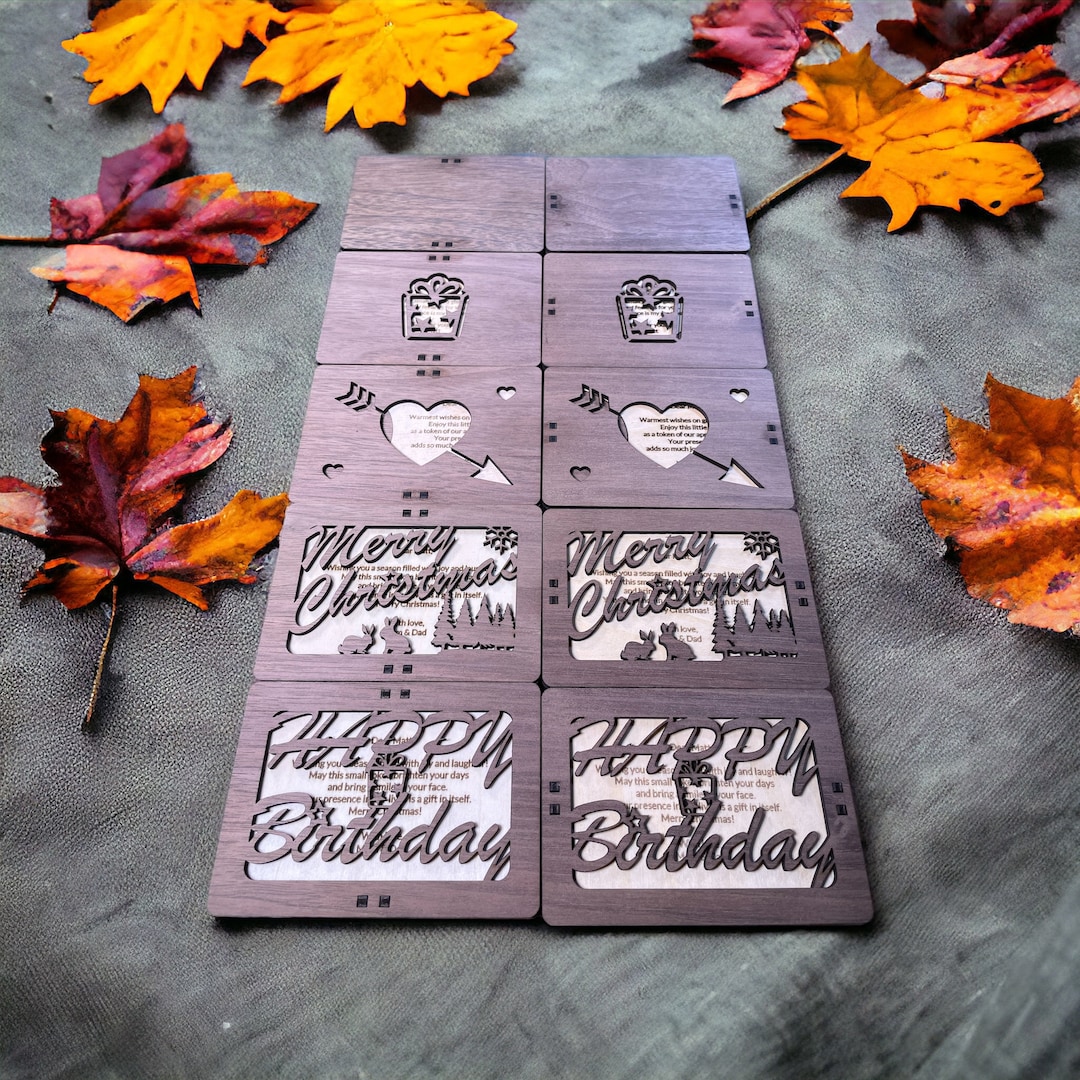 Gift Card Holder Laser Cut Files, Gift Card SVG, Christmas Card ...