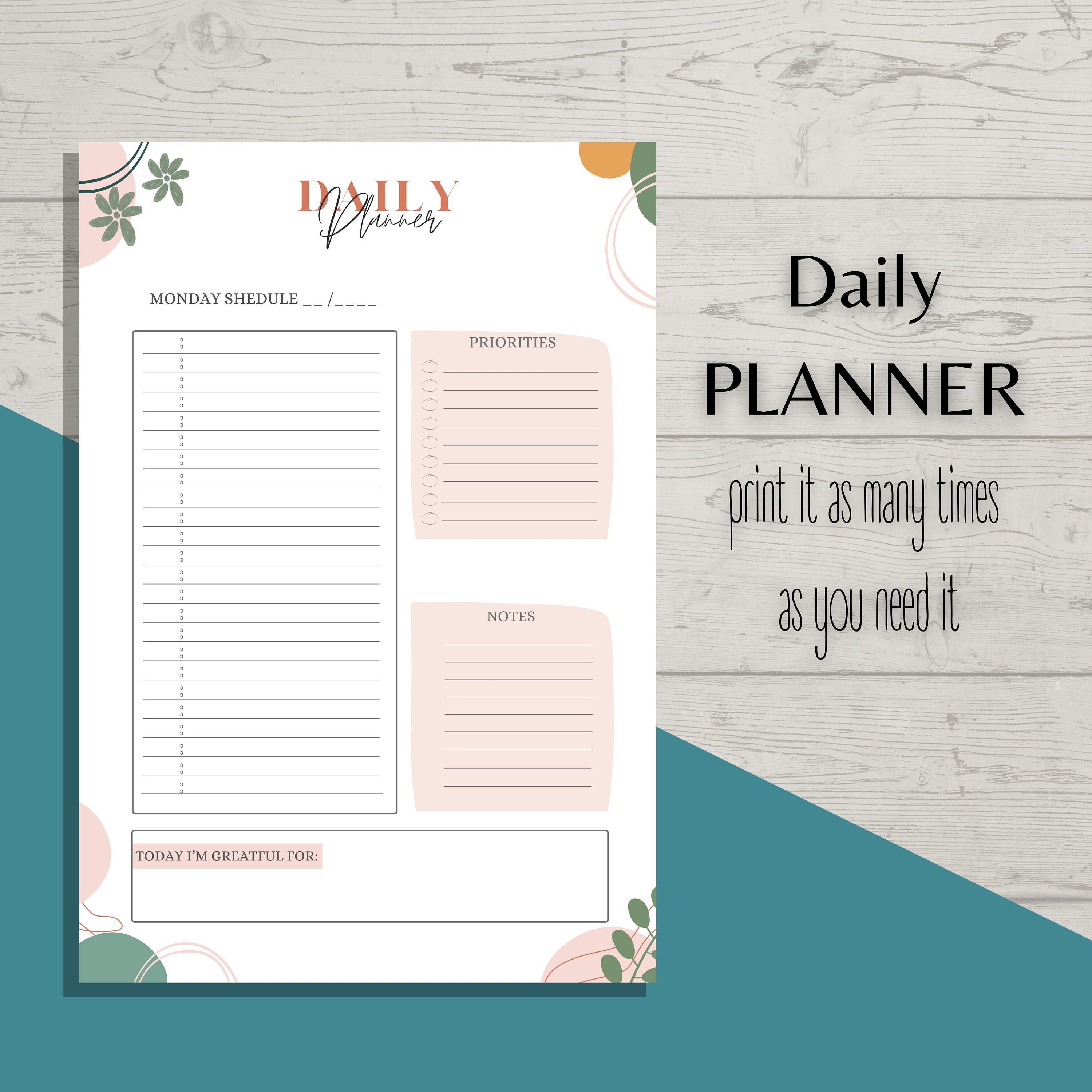 Printable Planner, Personal Planner Bundle, Daily Weekly Monthly ...