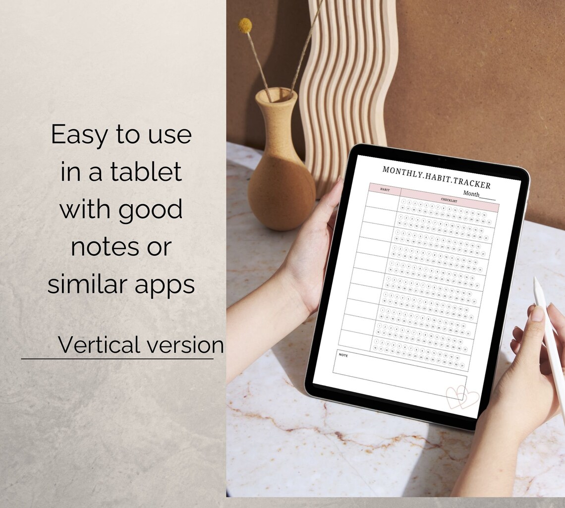 Habit Tracker Printable, Habit Tracker Monthly, iPad Tablet Habit ...