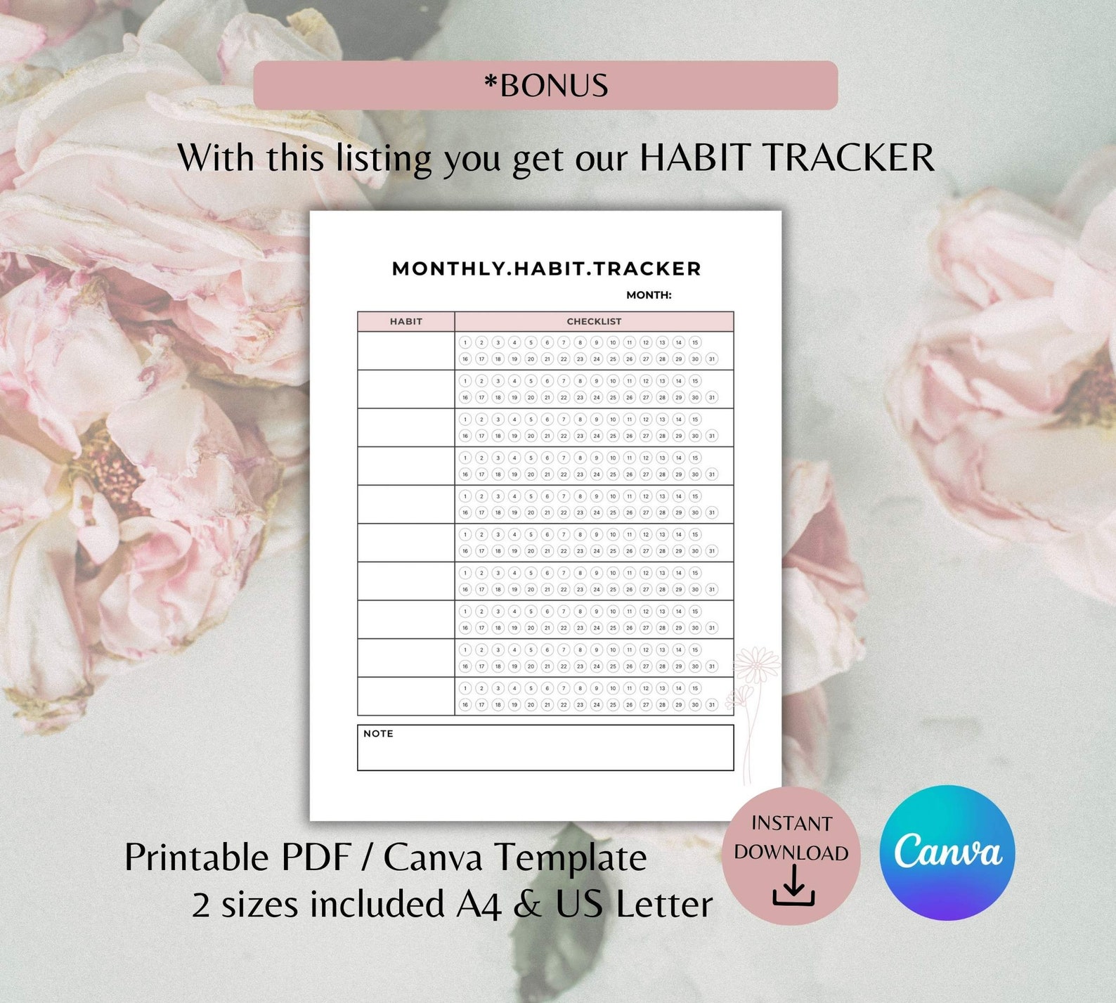 Spending Tracker Printable, Bill Tracker Printable Monthly, Expenses ...