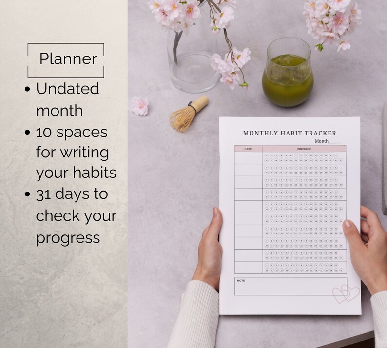 Habit Tracker Printable, Habit Tracker Monthly, iPad Tablet Habit ...