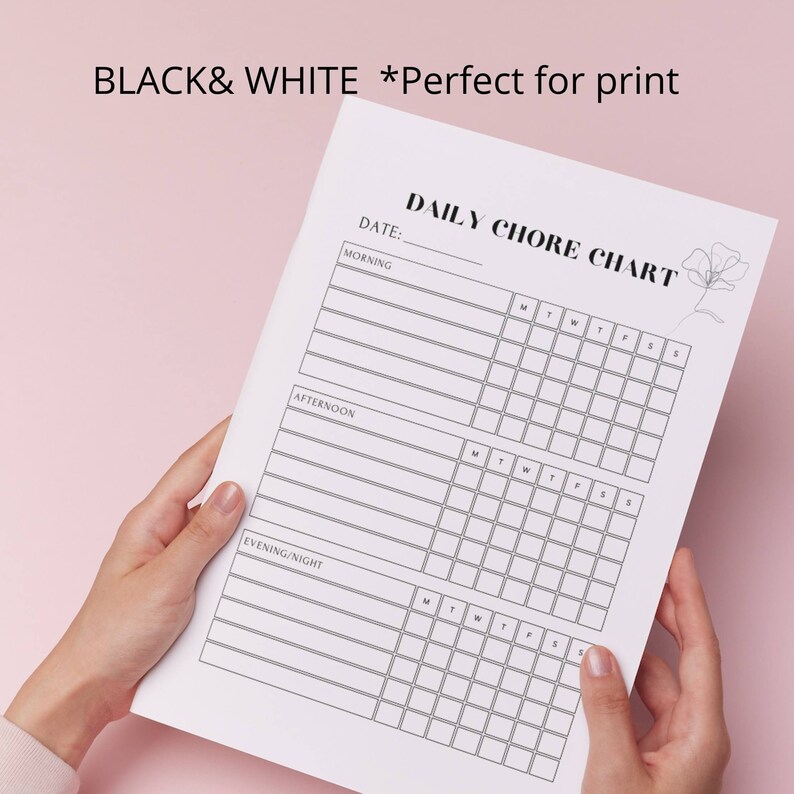 Chores Chart Printable, Weekly Chore Chart Adult, Household Chores ...