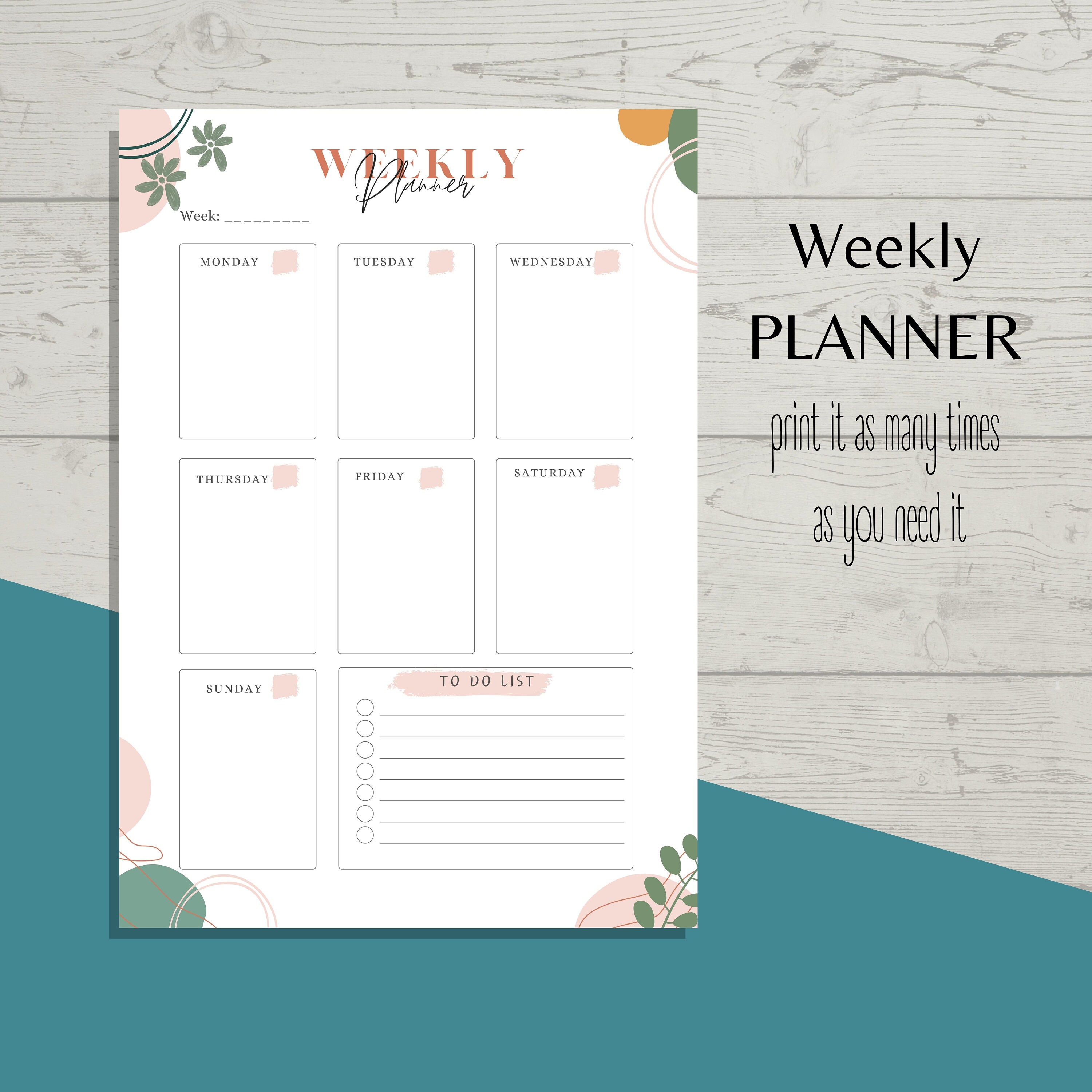 Printable Planner, Personal Planner Bundle, Daily Weekly Monthly ...
