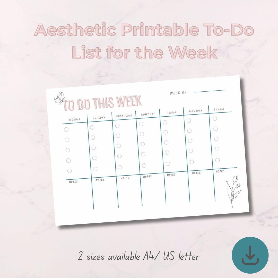 Weekly To-do List Printable Planner (A4/US Letter) - Etsy