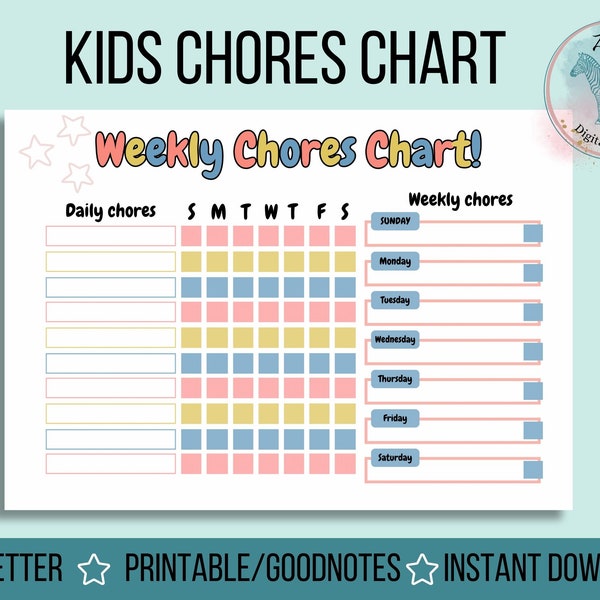 Teen Chore Chart - Etsy