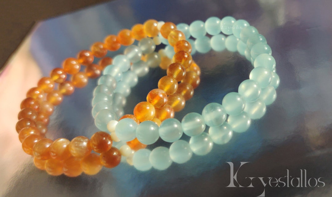 Vesica Piscis Bracelet Dawn Andesine Labradorite Blue Calcite - Etsy