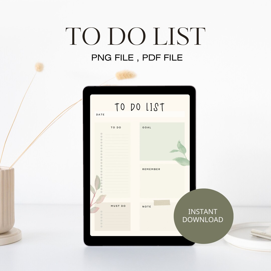 To Do List Daily Planner , Task List, Daily Checklist for Printing or ...