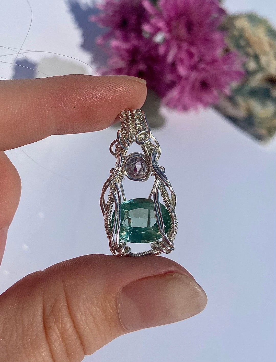 Elbaite Pendant Fancy Wire Wrapped Pendants Tourmaline Wire Wrapped ...