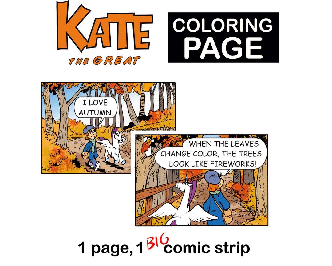 Kate the Great Coloring Page - "autumn Fireworks" - Etsy