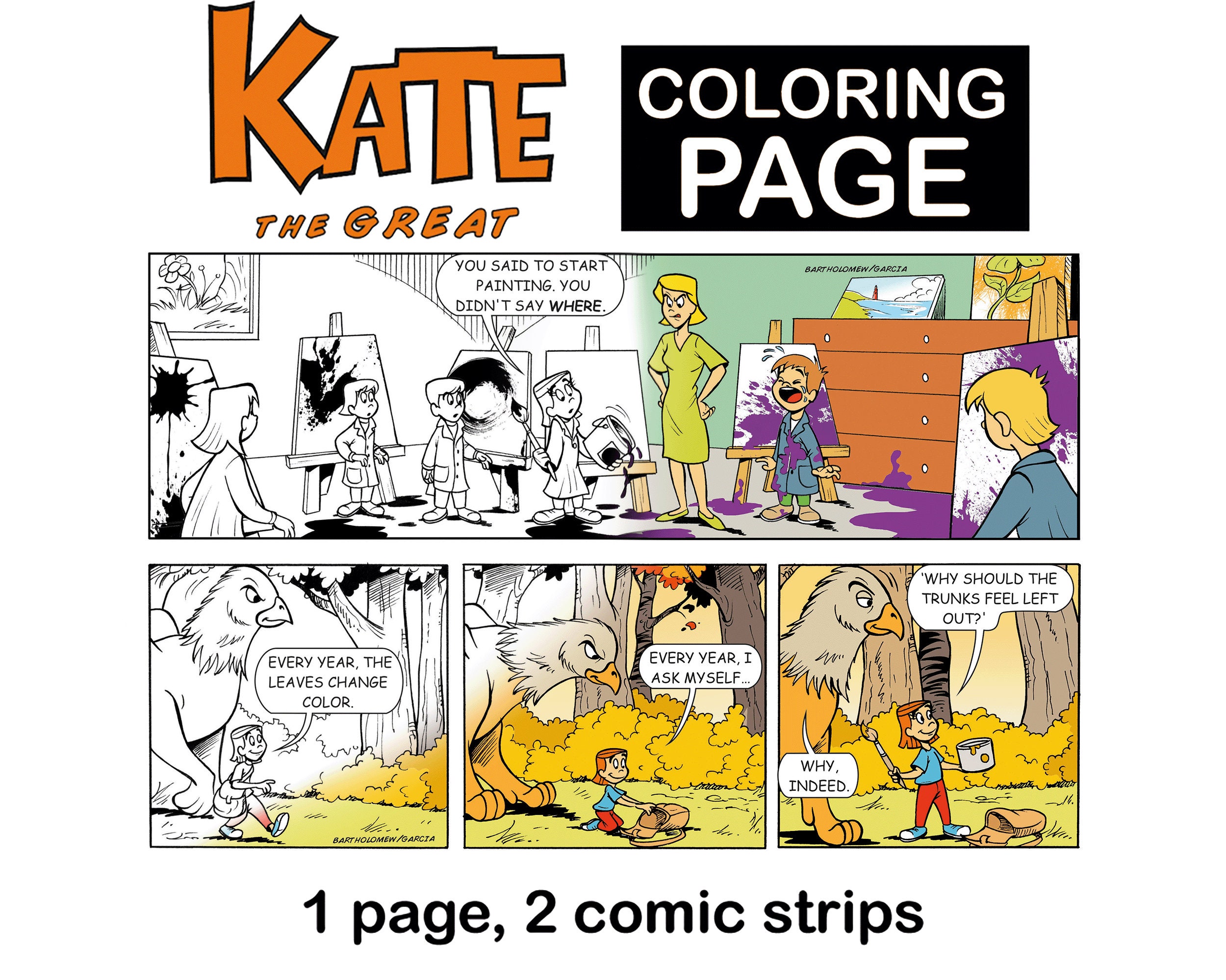 Kate the Great Coloring Page - "a Valid Point" and "paint the Trees" - Etsy