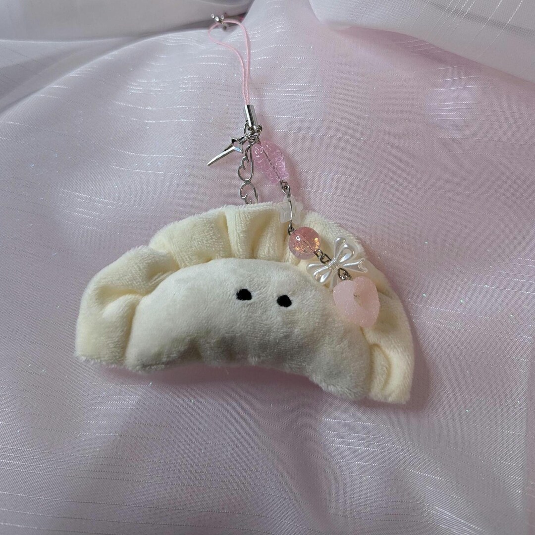 Dumpling Plush Keychain / Beaded Jewelry / Cute Jewelry Charm Bead ...