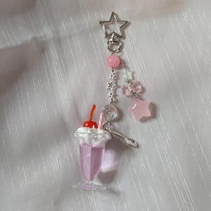 Sunday Ice Cream Soda Keychain / Cute Jewelry Charm Bead / Sunday ...