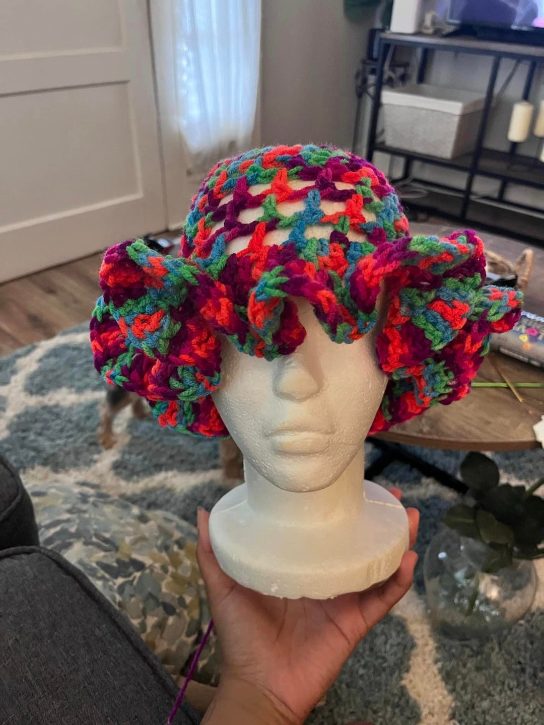 Mesh Crochet Ruffle Bucket Hat - Etsy
