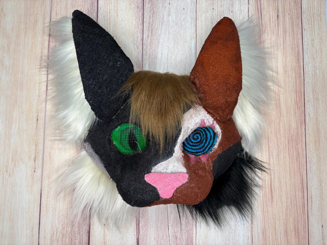 Calico Maine Coon Cat Therian Cat Mask Quad Gear for Quadrobics With ...