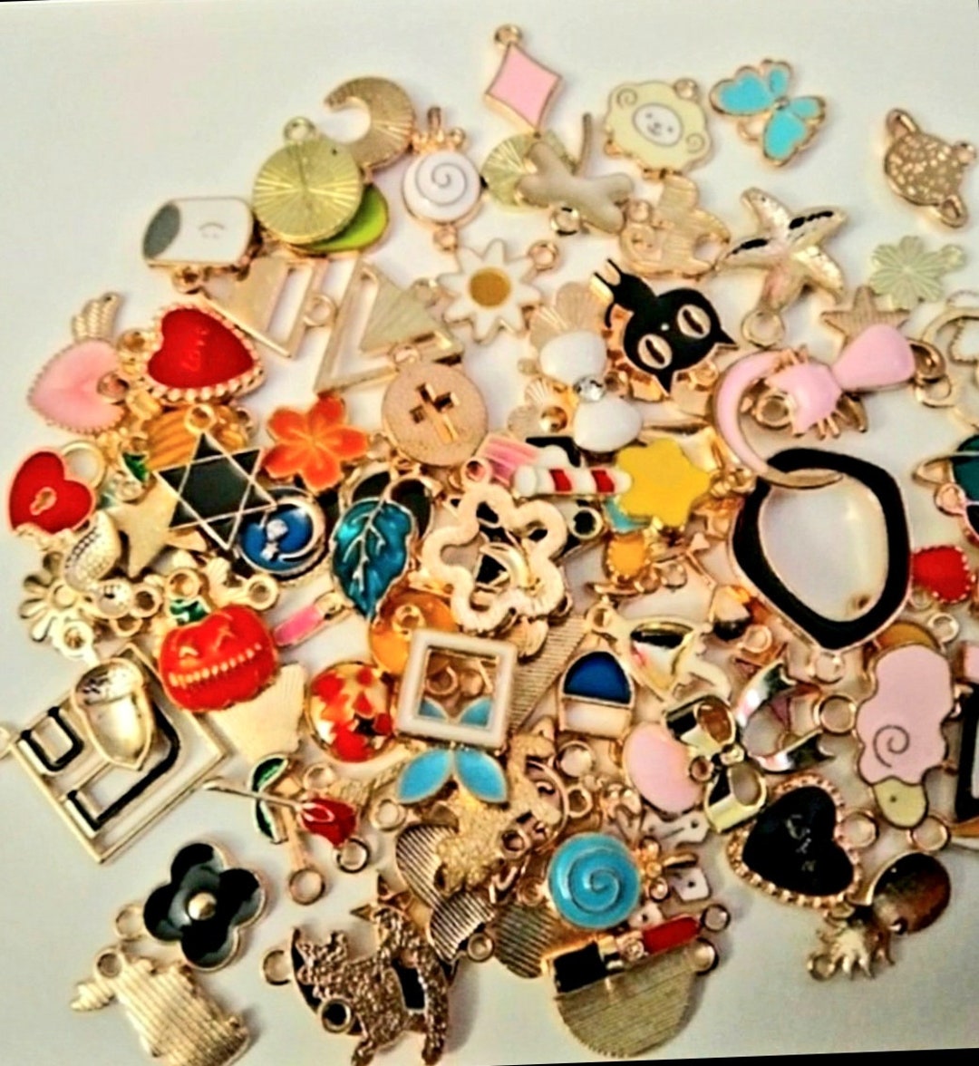 50pc Jewelry Making Gold Charms Color Charms - Etsy
