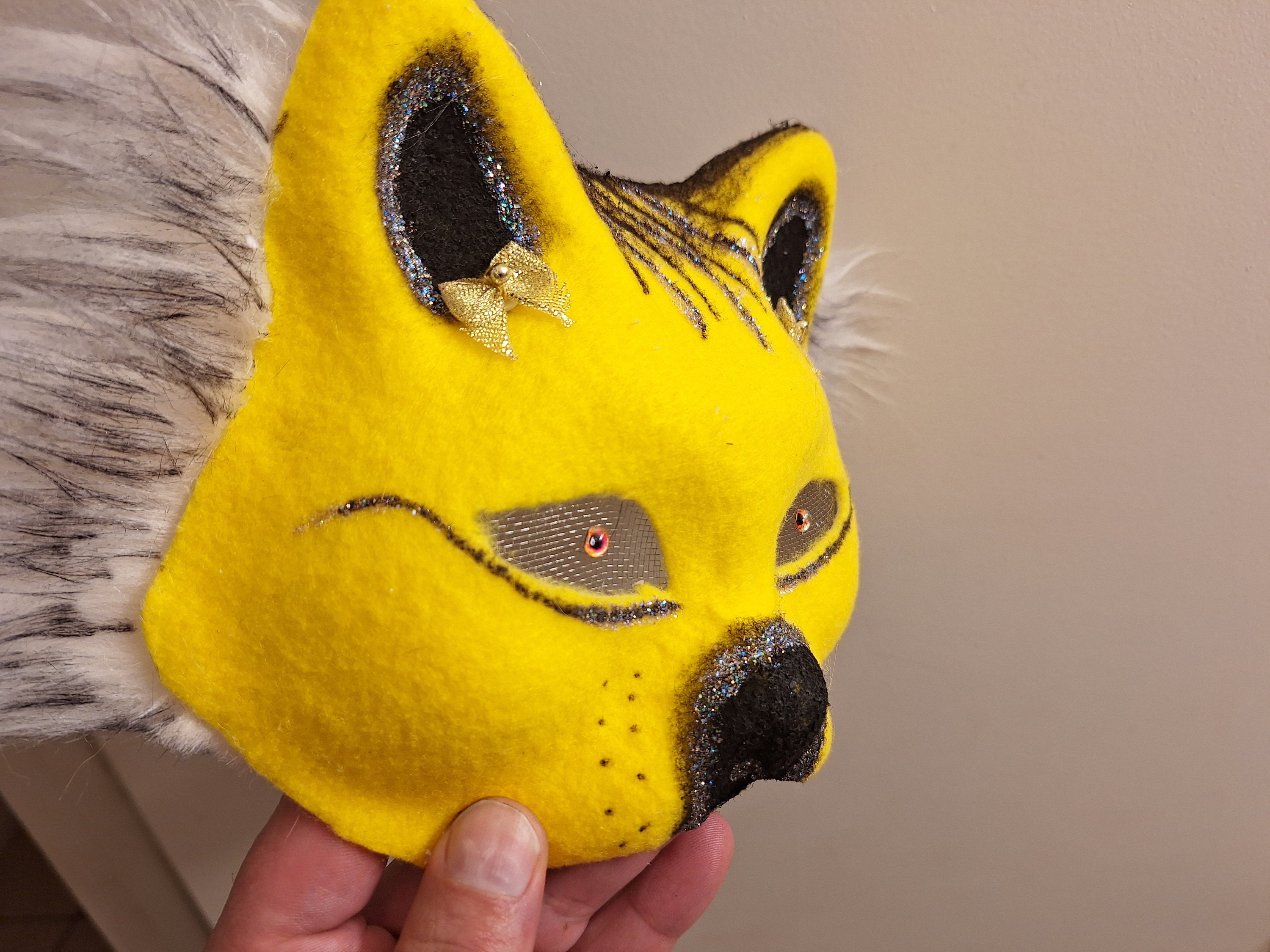 Super Unique Yellow and Black Therian Mask - Etsy