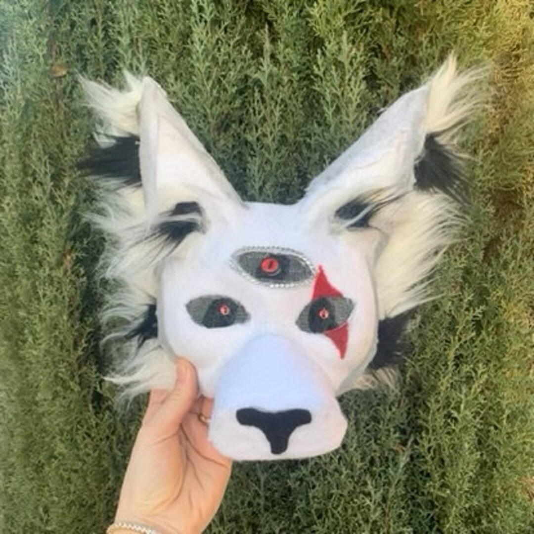 Three-eyed, Black-and-white Dog Therian Mask - Etsy
