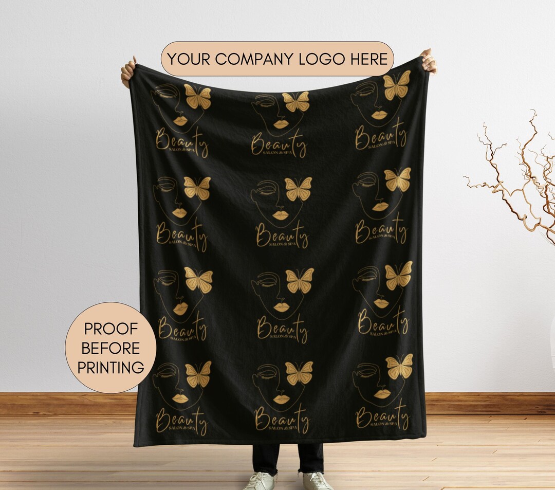 Custom Company Logo Blanket, Corporate Logo Bulk Blanket, Custom Photo ...