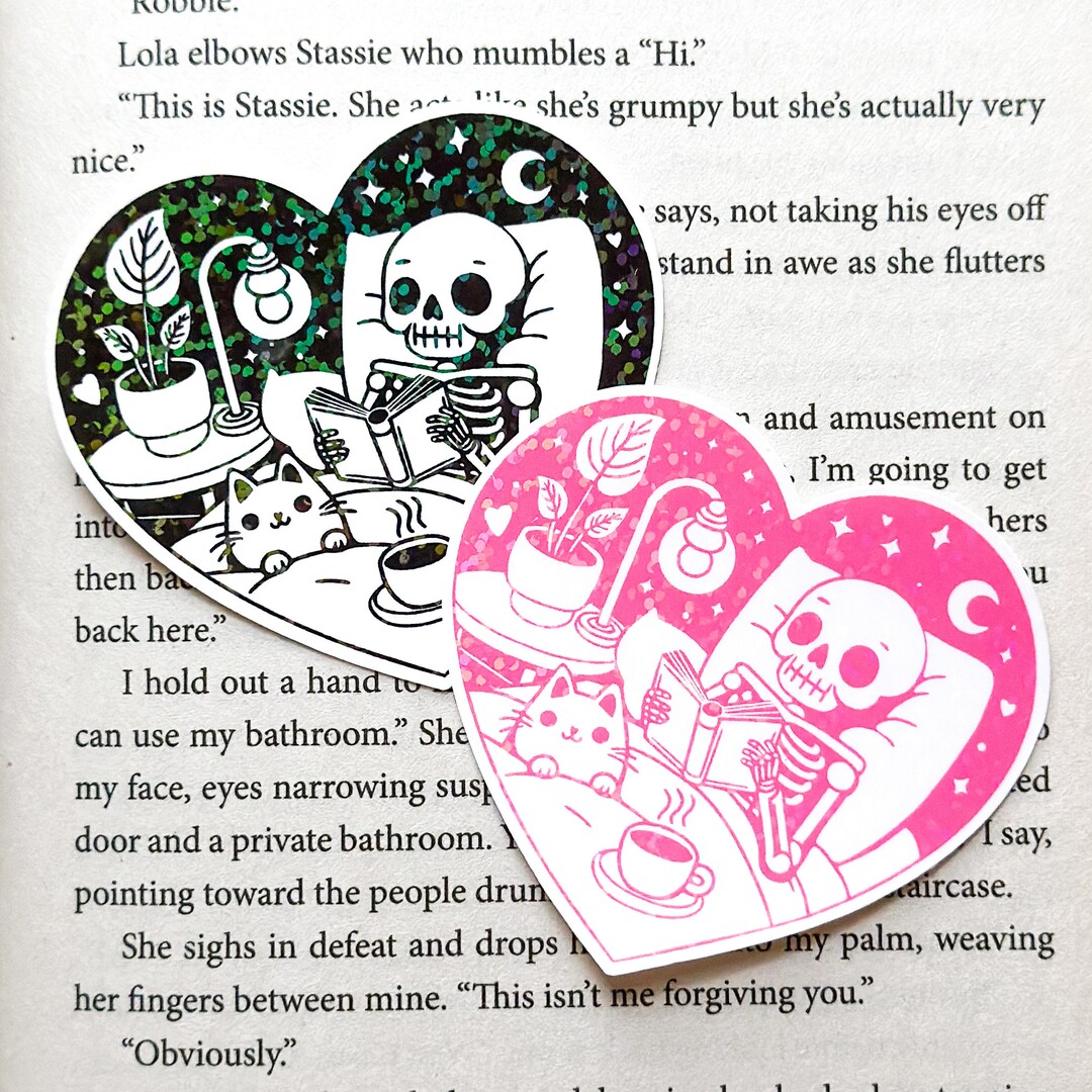 Spooky Reader Sticker | Skeleton and Cat Reading Sticker | Stay up Past ...