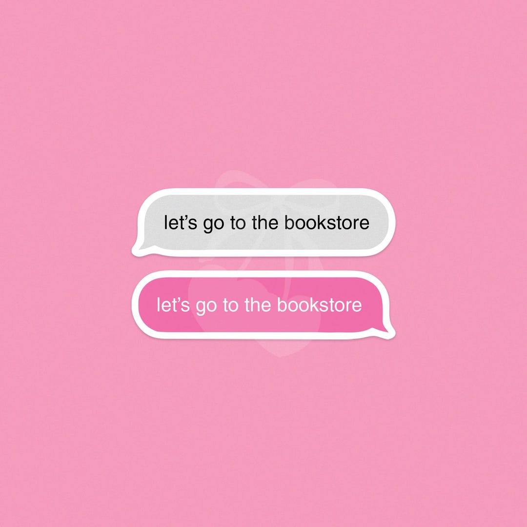 Lets Go to the Bookstore Text Message Sticker | Kindle Book Club | Book ...
