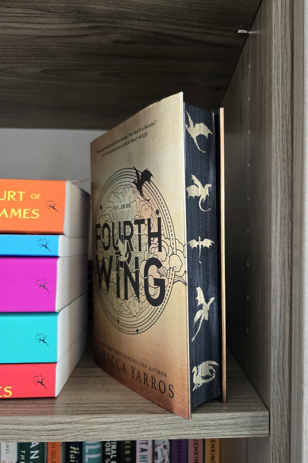 Fourth Wing Hardcover – Custom Sprayed Edges (gold + Black) - Etsy