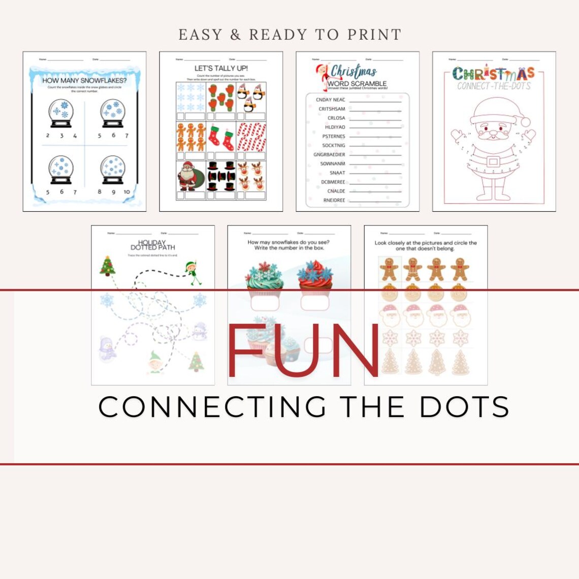 Christmas Activities: Printable Coloring Pages, Counting Games ...