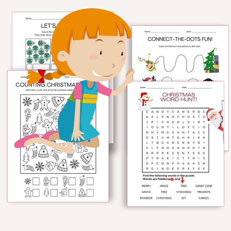 Christmas Activities: Printable Coloring Pages, Counting Games ...