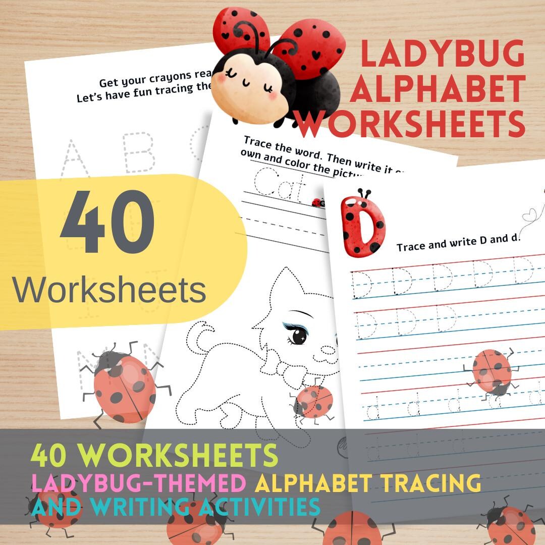 Ladybug Themed: Alphabets Tracing and Writing Packet! Perfect for At ...