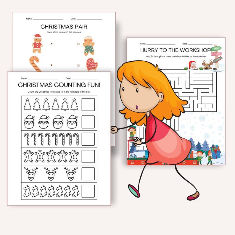 Christmas Activities: Printable Coloring Pages, Counting Games ...