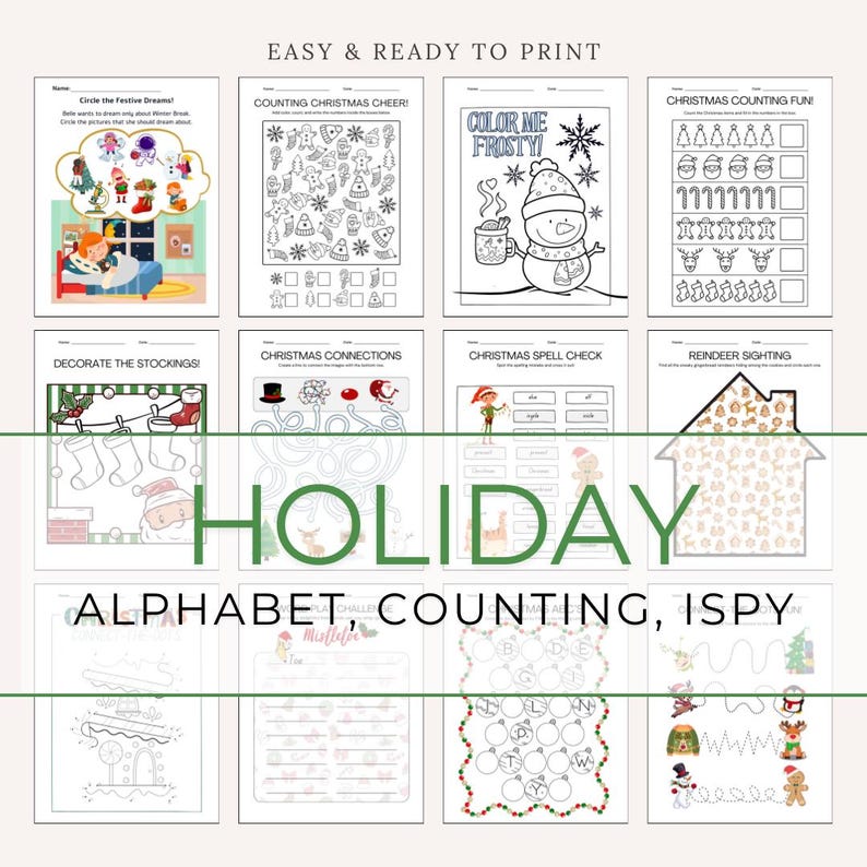 Christmas Activities: Printable Coloring Pages, Counting Games ...