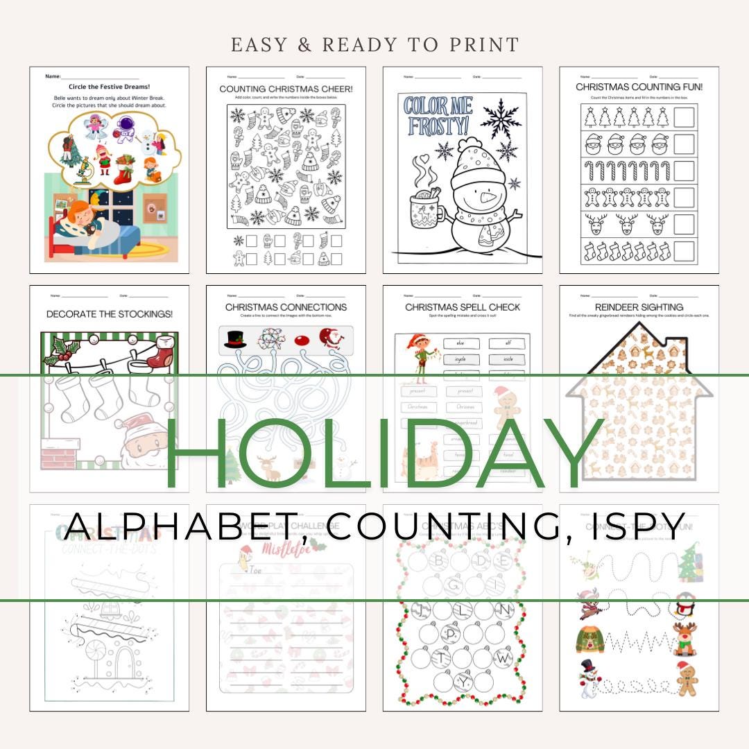 Christmas Activities: Printable Coloring Pages, Counting Games ...