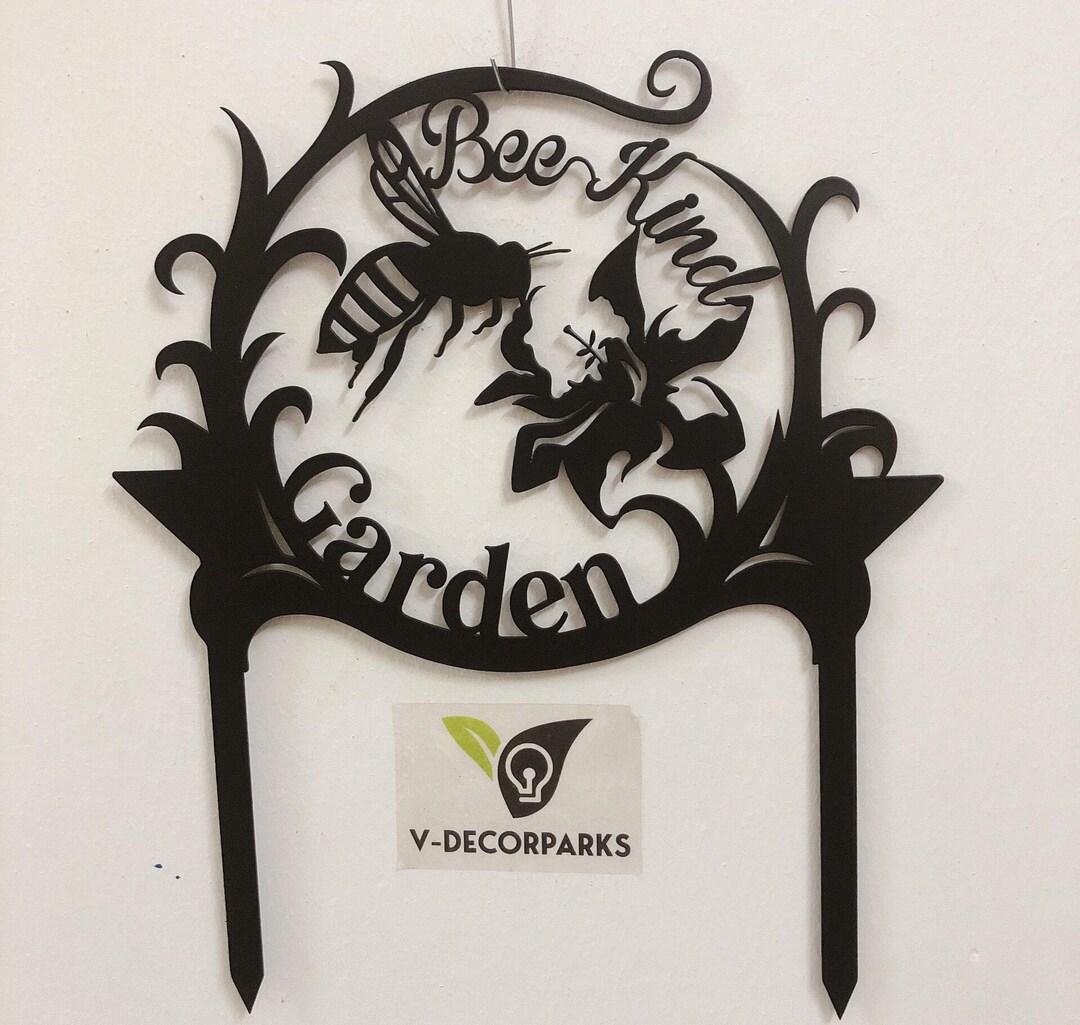 Personalized Bee Metal Garden Stake, Metal Bee Sign With Yard Stakes ...