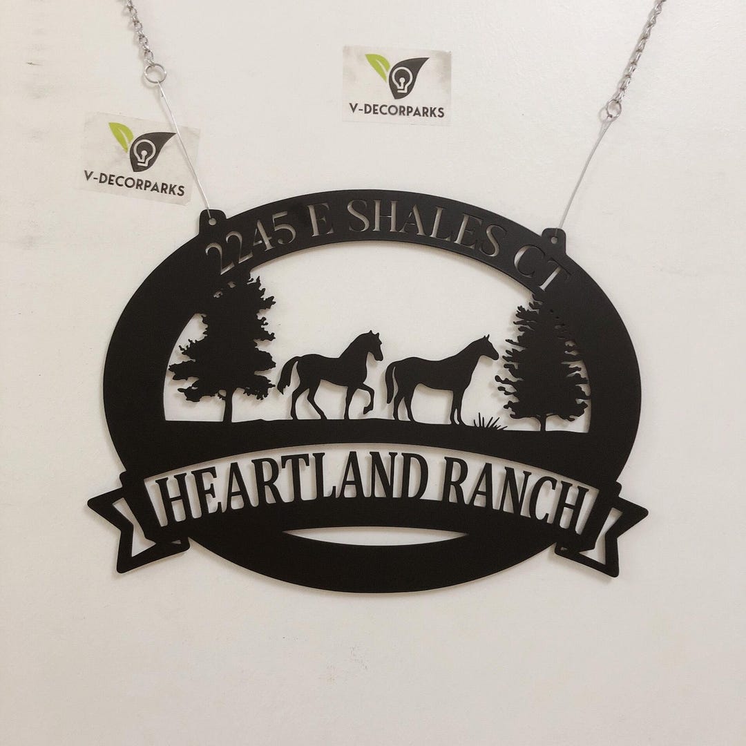Personalized Horse Ranch Metal Sign, Horse Farmhouse Name Sign, Horse ...