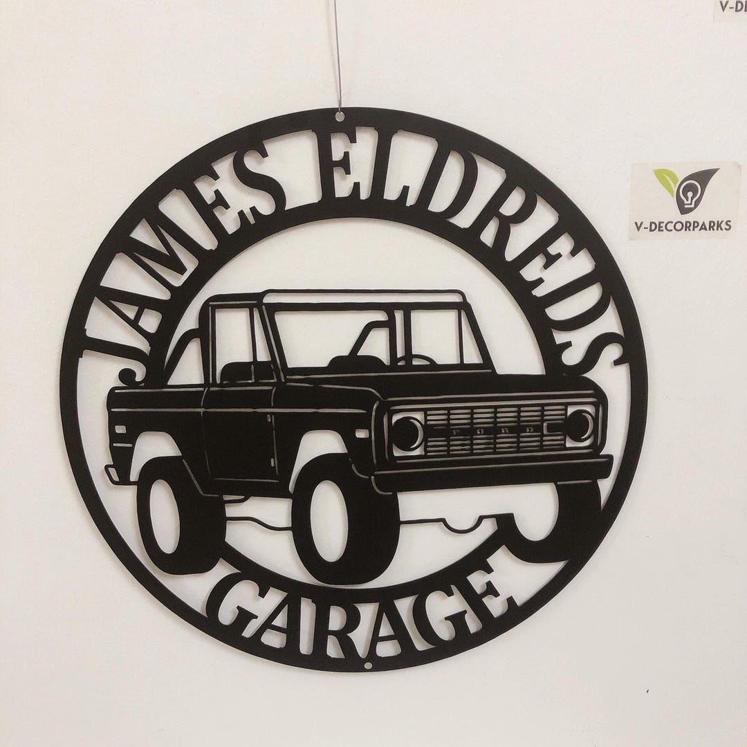 Personalized Metal Car Sign, Garage Sign, Vintage Car Wall Art, Garage ...