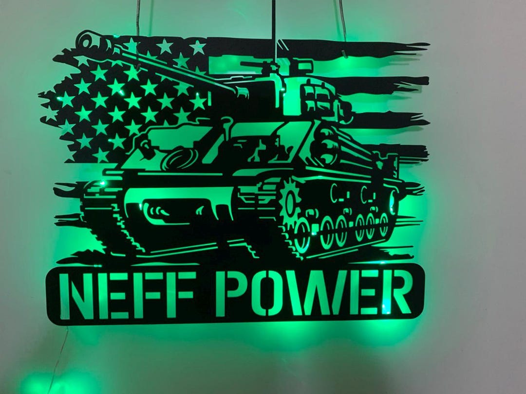 Custom US Military Tank Metal Wall Art With LED Light, Personalized ...