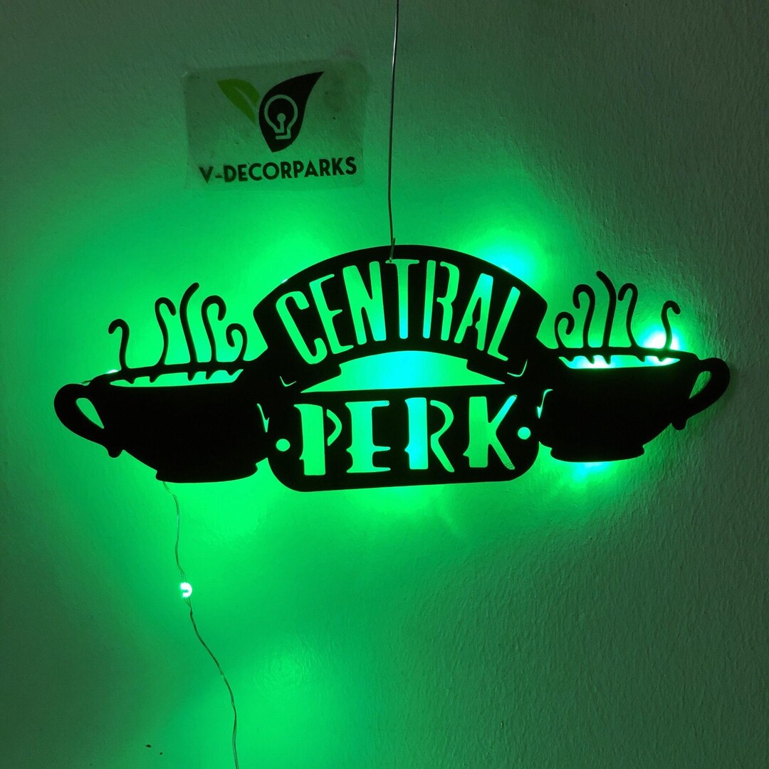 Central Perk Cafe Metal Wall Art With LED Light, Coffee Shop Decor ...