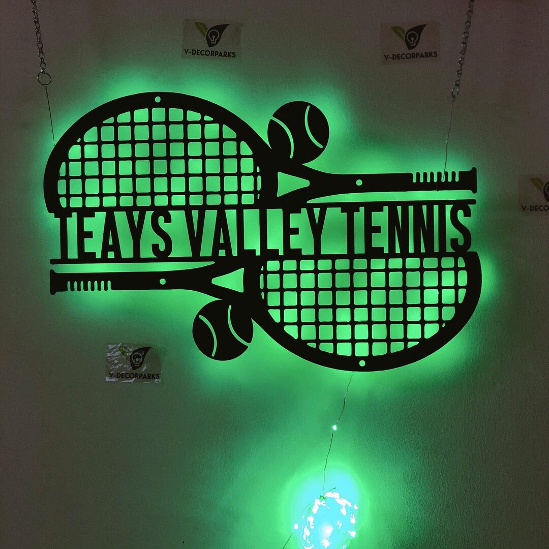 Personalized Tennis Metal Wall Art With LED Lights, Tennis Sign, Tennis ...