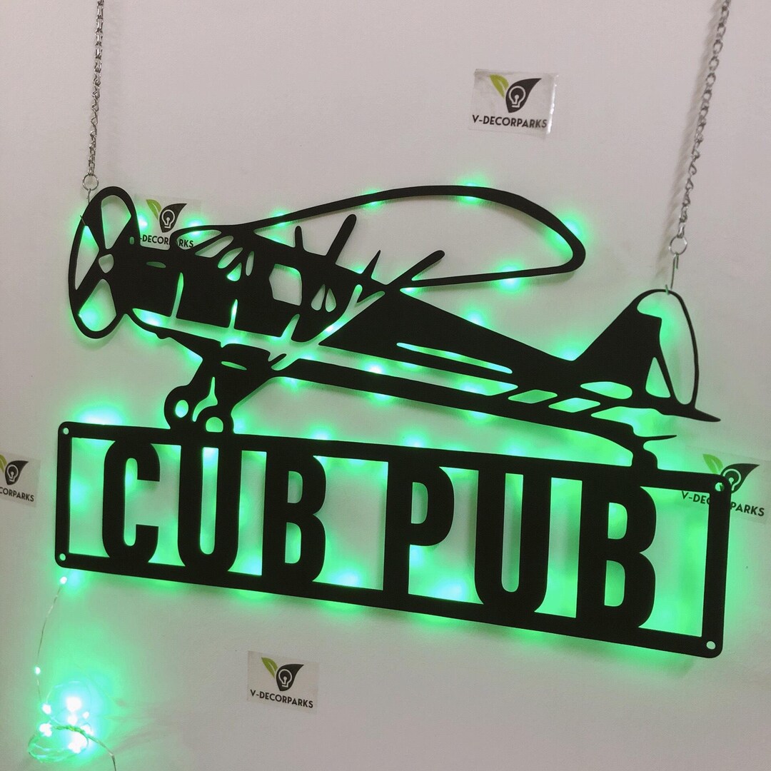 Custom LED Aircraft Metal Sign, Light up Airplane Metal Wall Art, Pilot ...