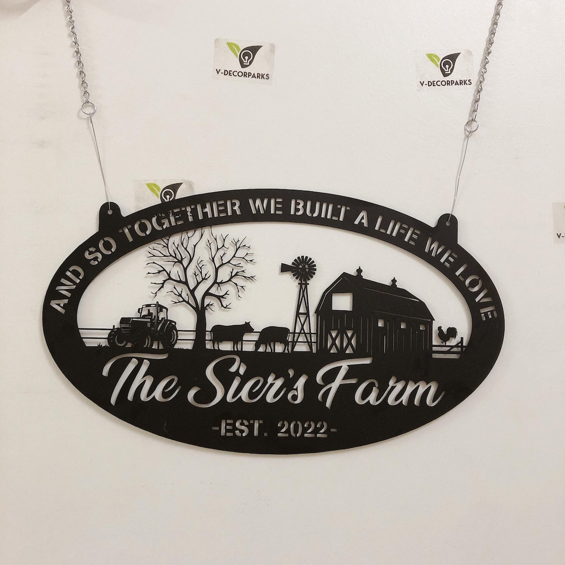 Custom Metal Farm Sign, Tractor Cow Barn Sign, Metal Ranch Sign ...