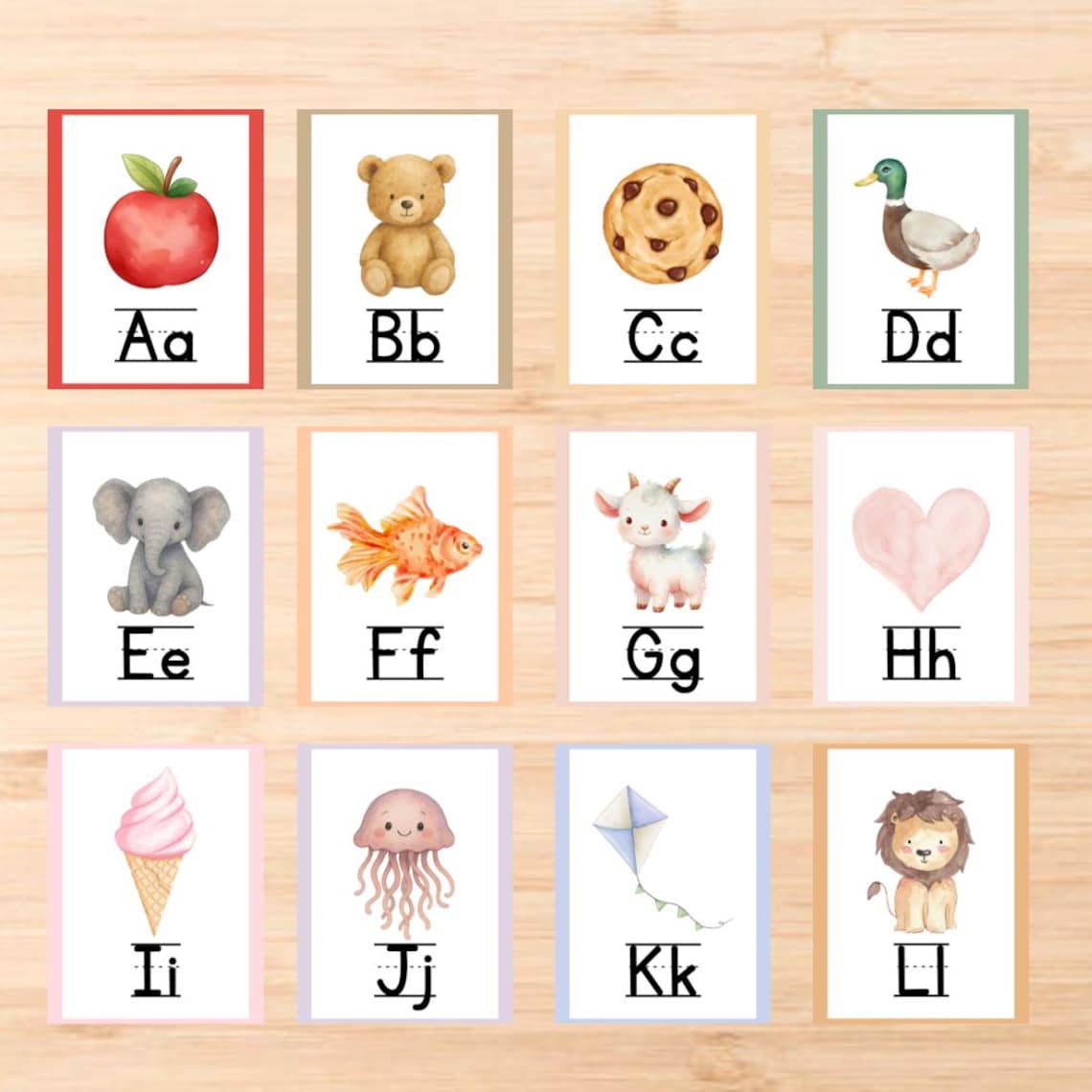 Watercolor A-Z Alphabet Poster Cards – Printable ABC Posters for ...
