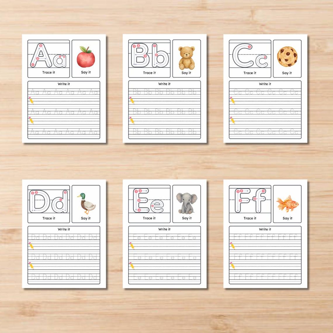 Printable A-Z Watercolor Alphabet Tracing Worksheets – Preschool ...