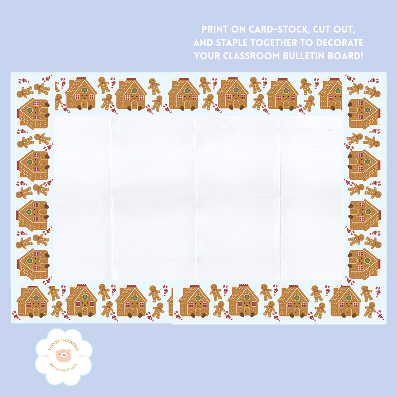 Gingerbread Bulletin Board Border: Christmas Classroom Decor (printable ...