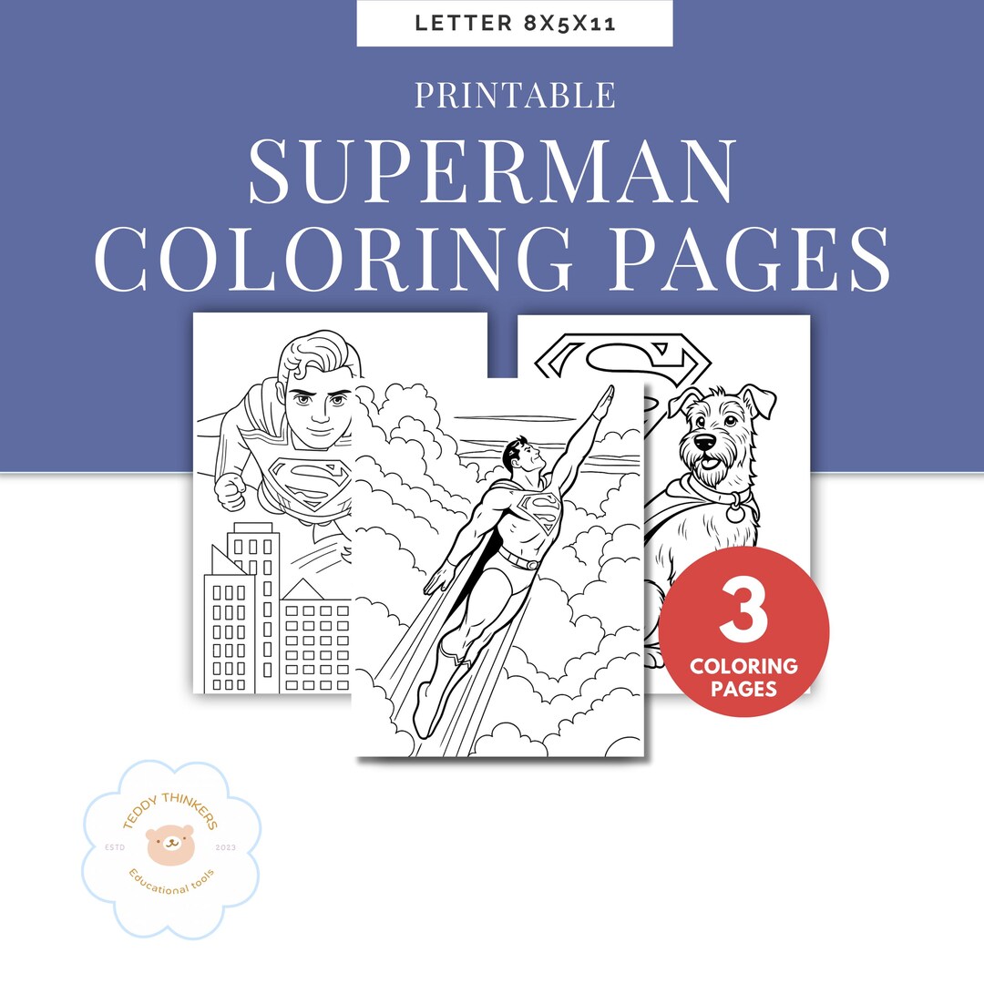 Printable Superman Coloring Pages | Instant Download | Krypto the ...