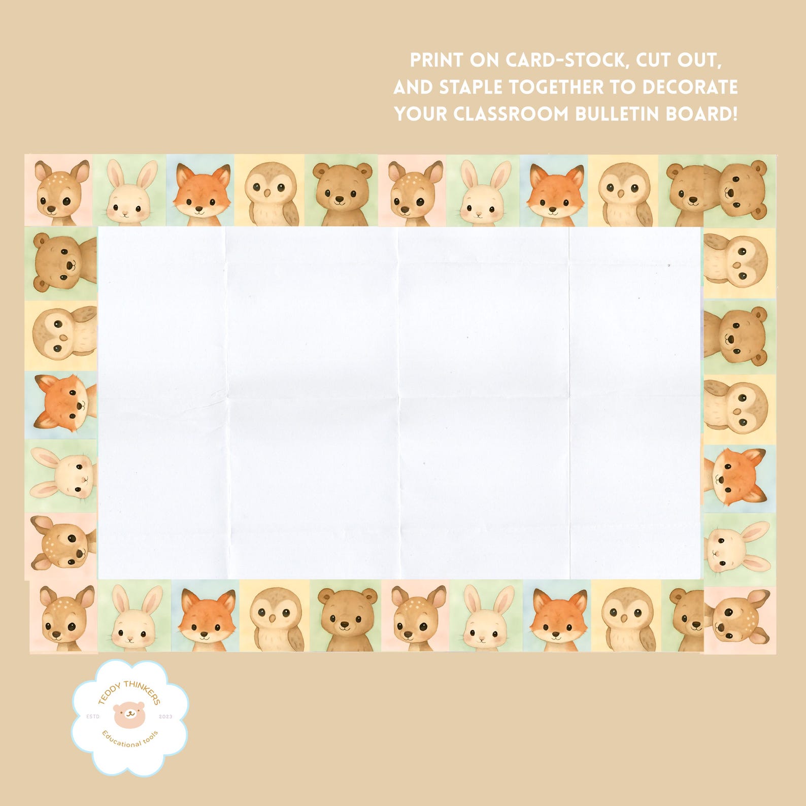 Woodland Animals Bulletin Board Border – Printable Classroom Decor ...
