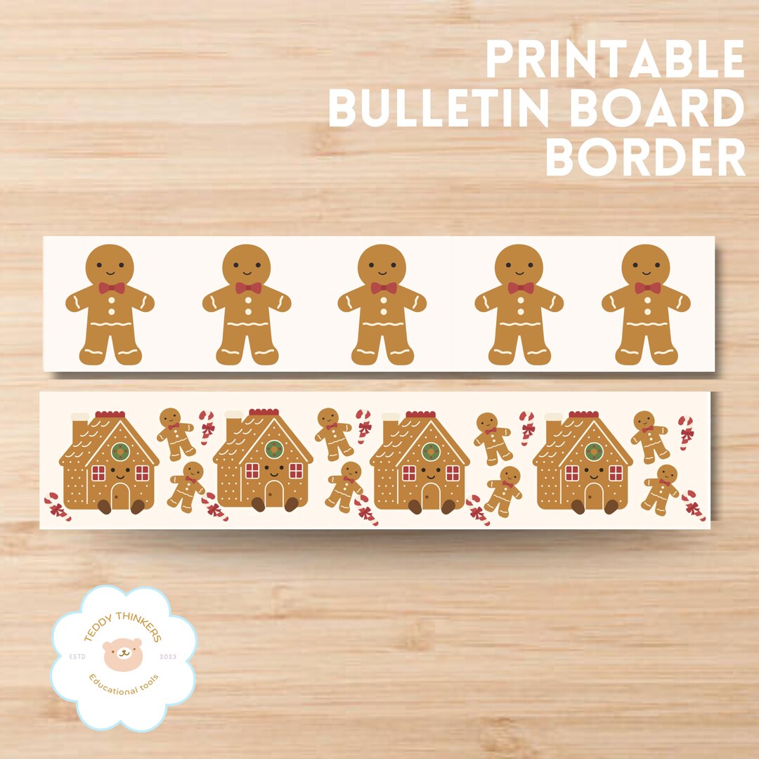 Gingerbread Bulletin Board Border: Christmas Classroom Decor (printable ...