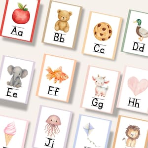 Watercolor A-Z Alphabet Poster Cards – Printable ABC Posters for ...