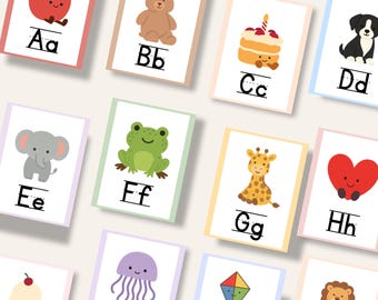 Watercolor A-Z Alphabet Poster Cards – Printable ABC Posters for ...