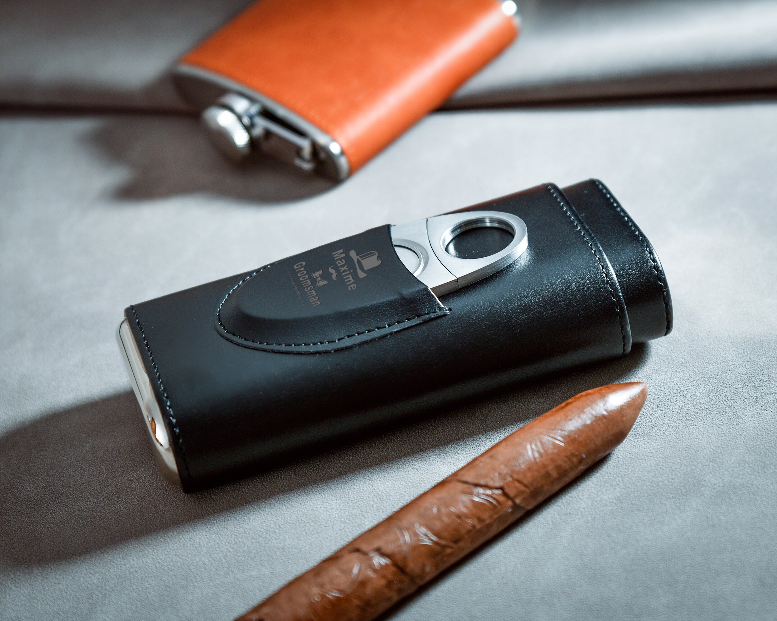 Custom Cigar Case,groomsmen Gifts, Gift for Husband, Cigar Travel Case ...